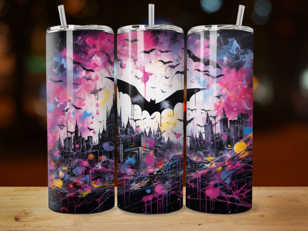 Abstract Art Spray Paint Graffiti Bats 20 Oz Skinny Tumbler Sublimation ...
