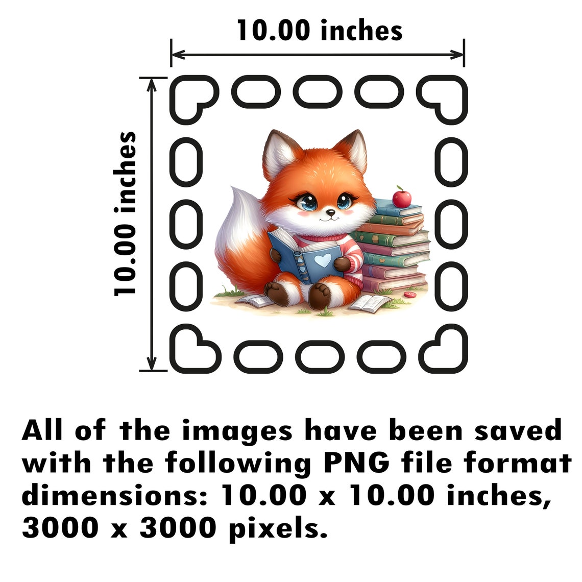 Bookworm Baby Fox, 25 HQ (300 DPI) Png Images, Watercolor Cute Baby Fox ...