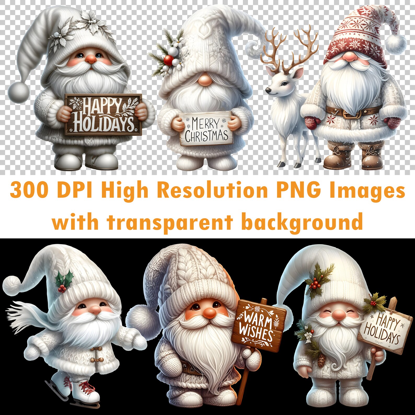 Festive Gnome Clipart, 32 (300 DPI) Png Images, Festive Gnome Png ...