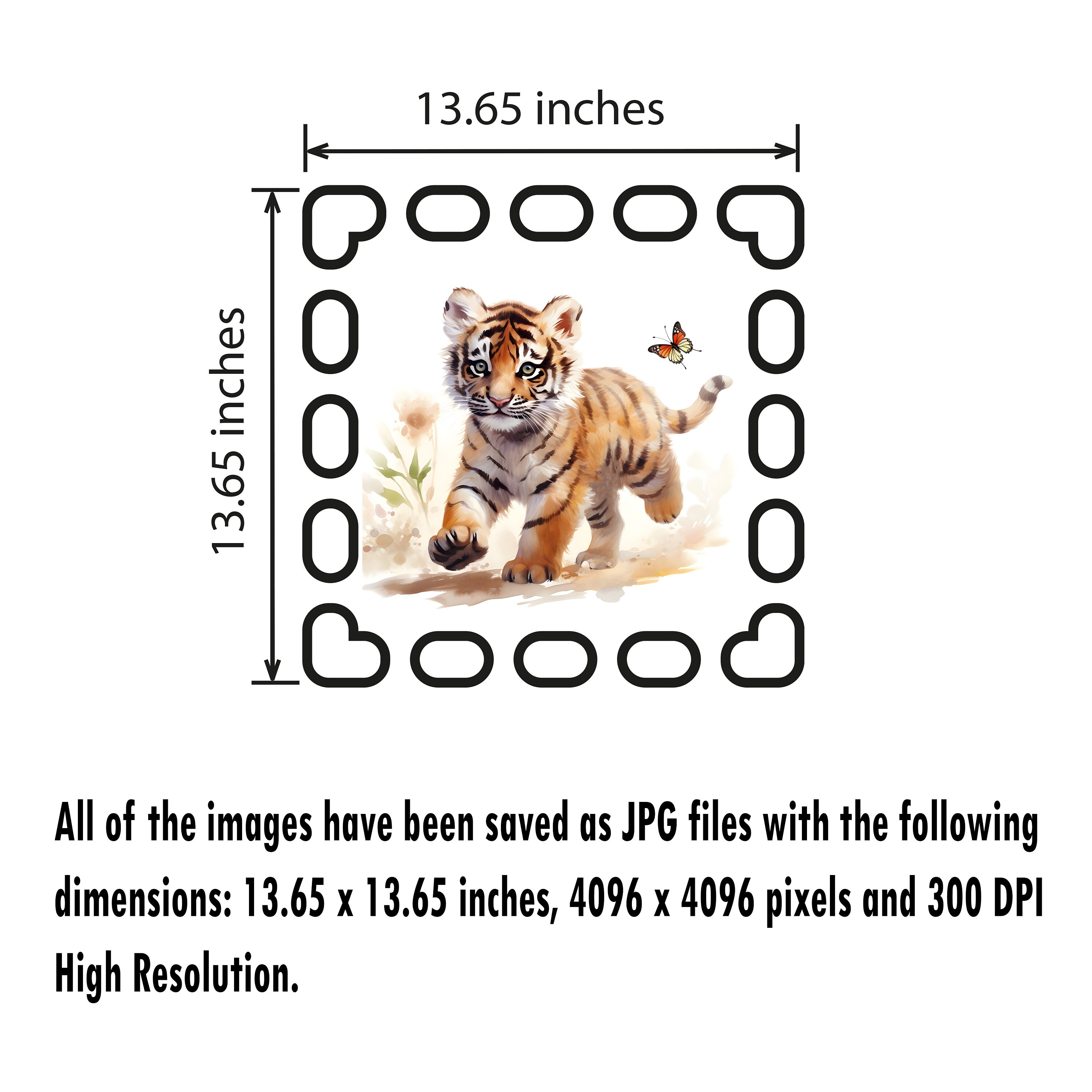 Watercolor Baby Tiger Clip Art, 10 High Quality 300 DPI JPG Images With ...