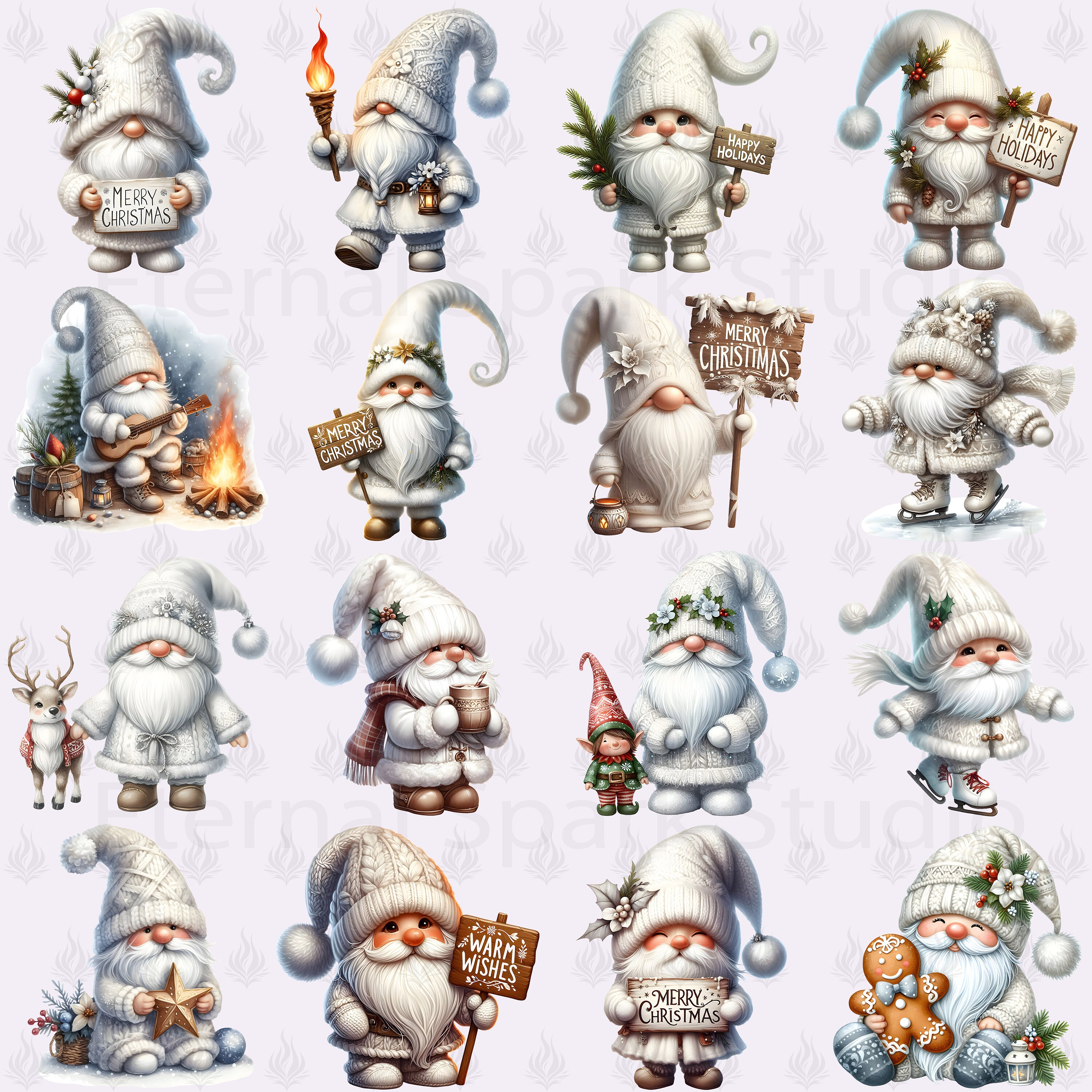 Festive Gnome Clipart, 32 (300 DPI) Png Images, Festive Gnome Png ...