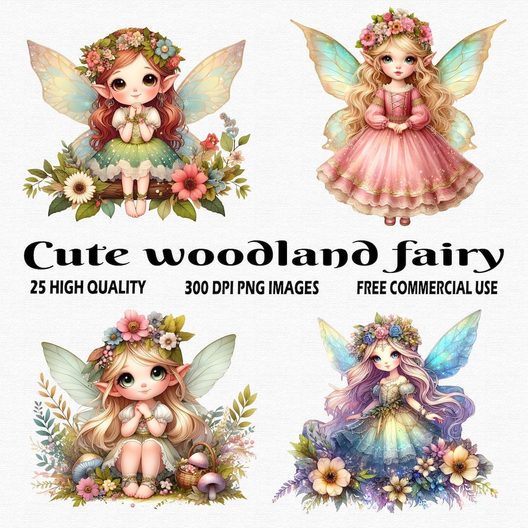 Woodland Fairy Clipart, 25 (300 DPI) Png Images, Woodland Fairy Png ...