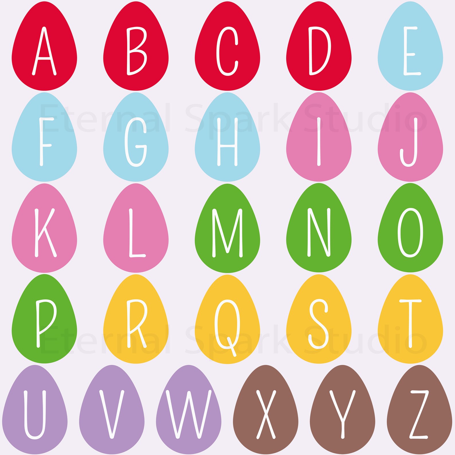 Watercolor Easter Egg Alphabet Clipart, 182 (300 DPI) PNG Transparent ...