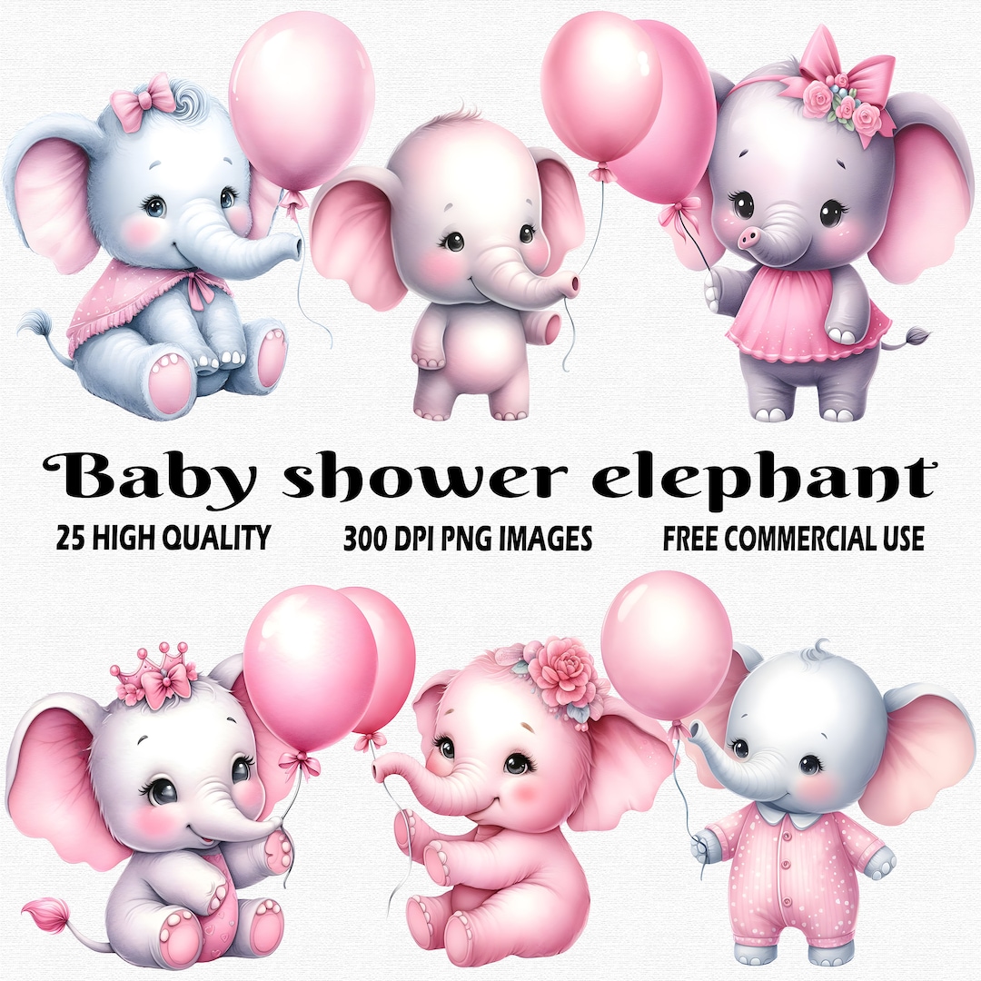 Baby Shower Cute Elephant Clipart, 25 Images, Girl Elephant Clipart Png ...