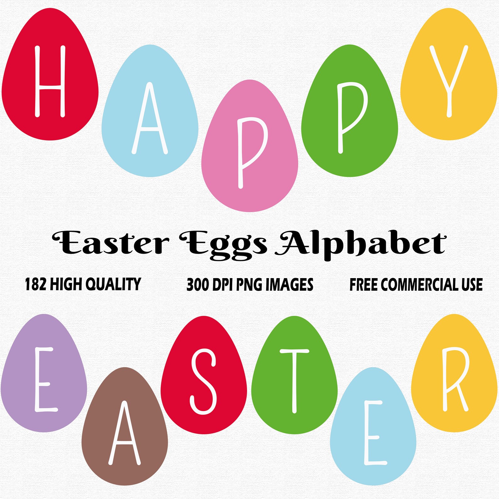 Watercolor Easter Egg Alphabet Clipart, 182 (300 DPI) PNG Transparent ...