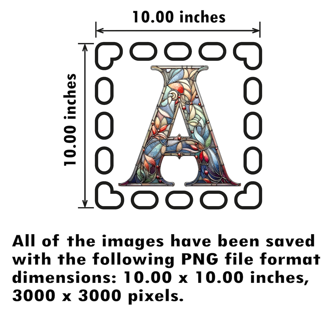 Stained Glass Alphabet Clipart, 26 300 DPI PNG Images, Colorful ...