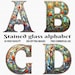 Stained Glass Alphabet Clipart, 26 300 DPI PNG Images, Colorful ...