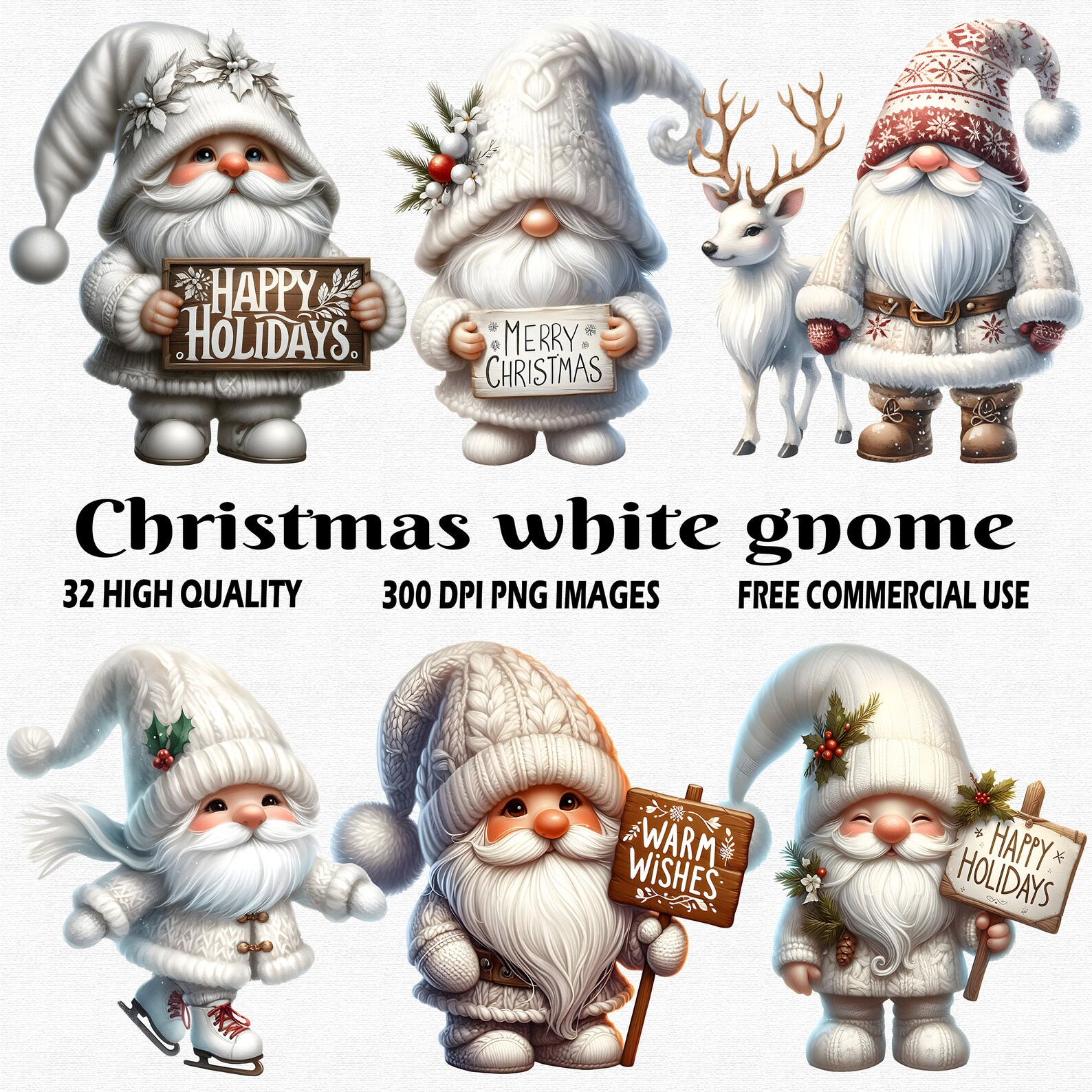 Festive Gnome Clipart, 32 (300 DPI) Png Images, Festive Gnome Png ...