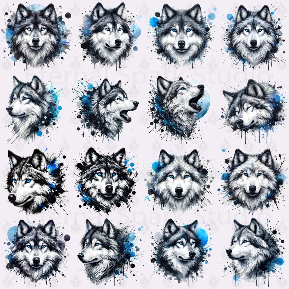 Majestic Wolf Clipart, 16 (300 DPI) PNG Images, Cute Wolf Clipart ...