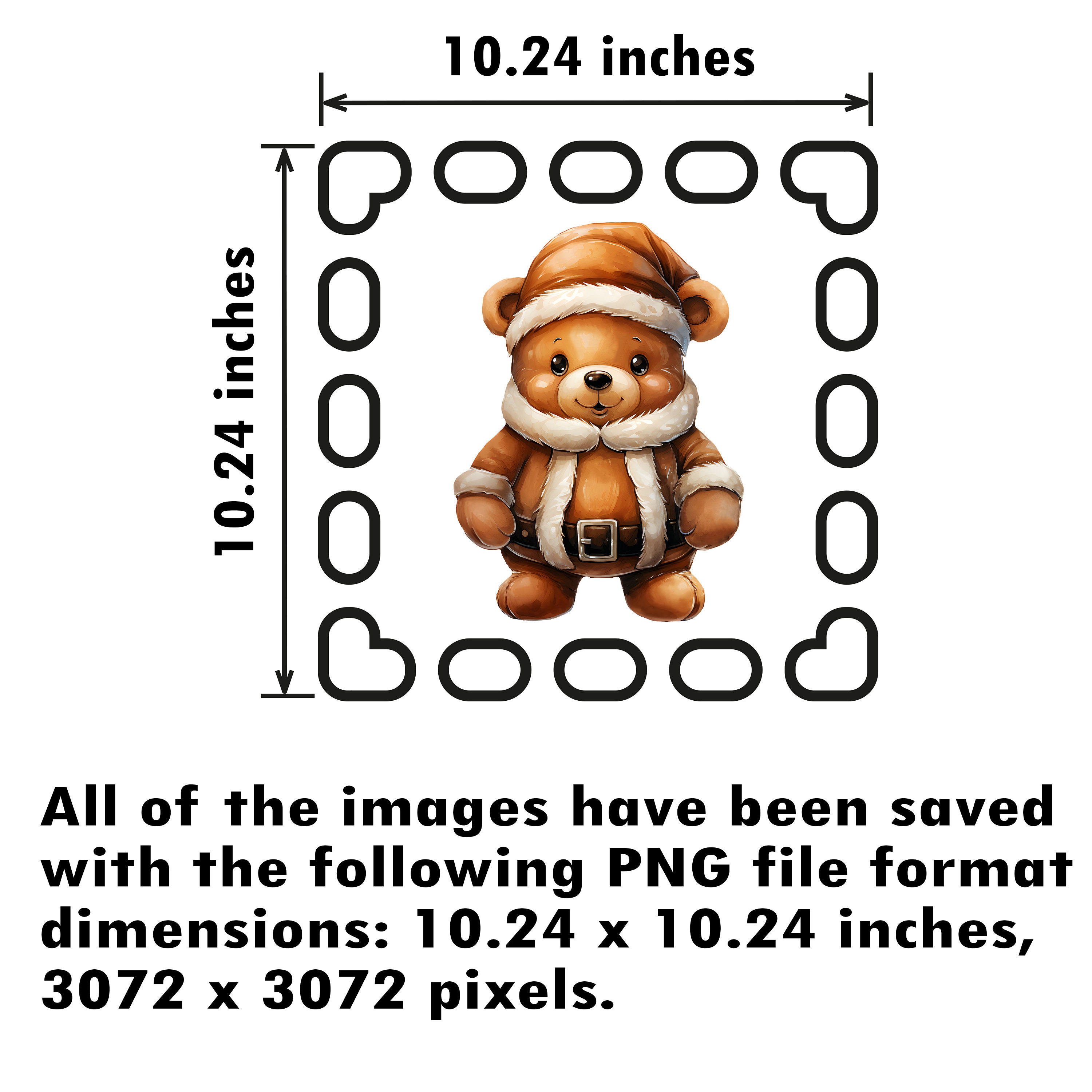 Watercolor Christmas Teddy Bear Clip Art 12 High Quality 300 - Etsy