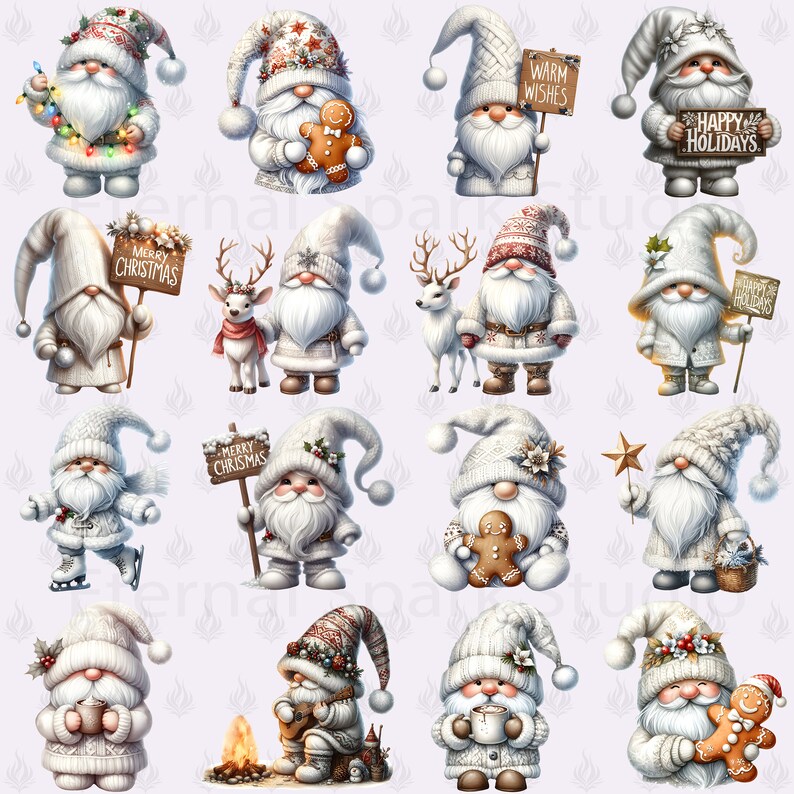 Festive Gnome Clipart, 32 (300 DPI) Png Images, Festive Gnome Png ...