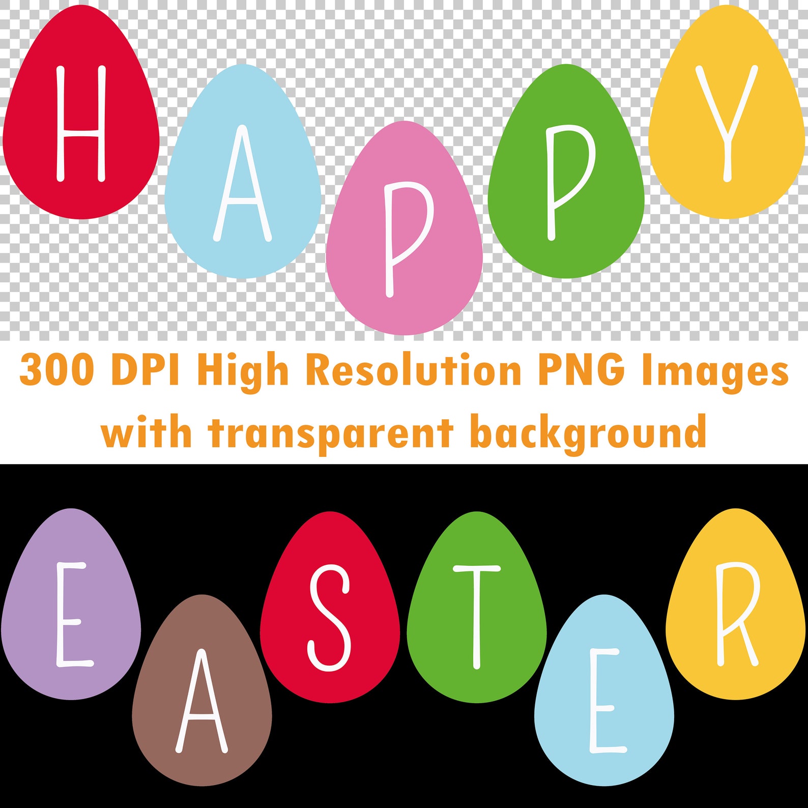 Watercolor Easter Egg Alphabet Clipart, 182 (300 DPI) PNG Transparent ...