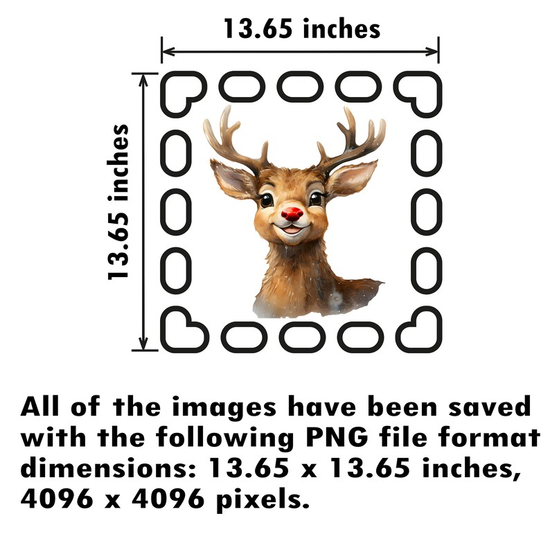 Watercolor Christmas Baby Red Nosed Reindeer Clipart, 4 (300 DPI) PNG ...