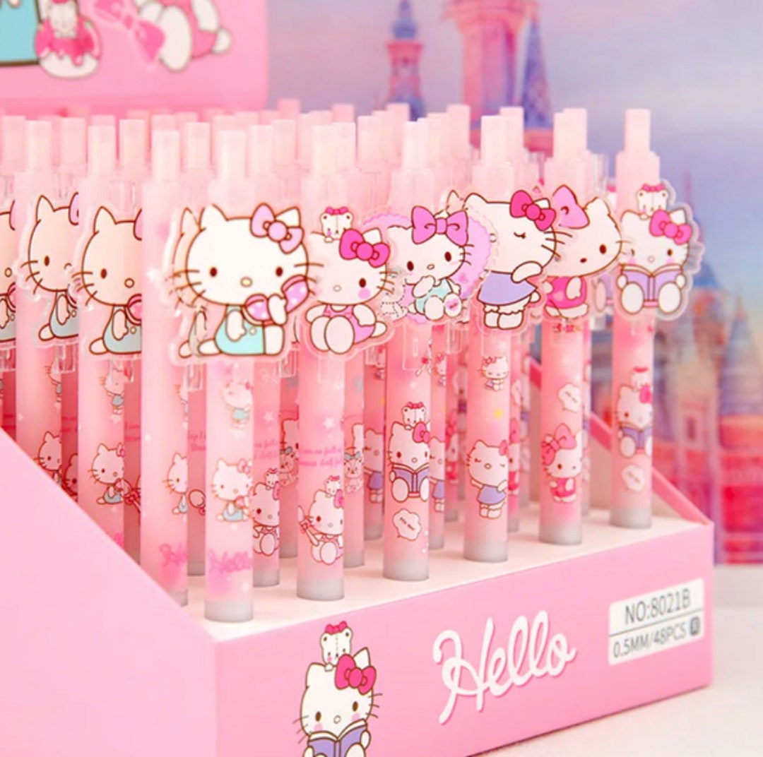 Hello Kitty Pens Black Ink Ball Pen Sets Cute Pen Stationery Set Kawaii ...