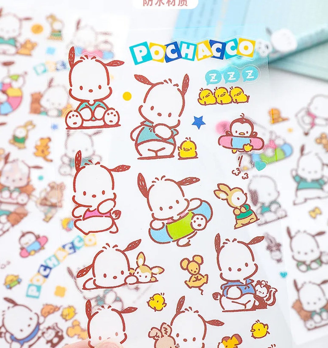 Pochacco Sticker Sheet Pack Sanrio Stickers Kawaii Stickers Cute ...