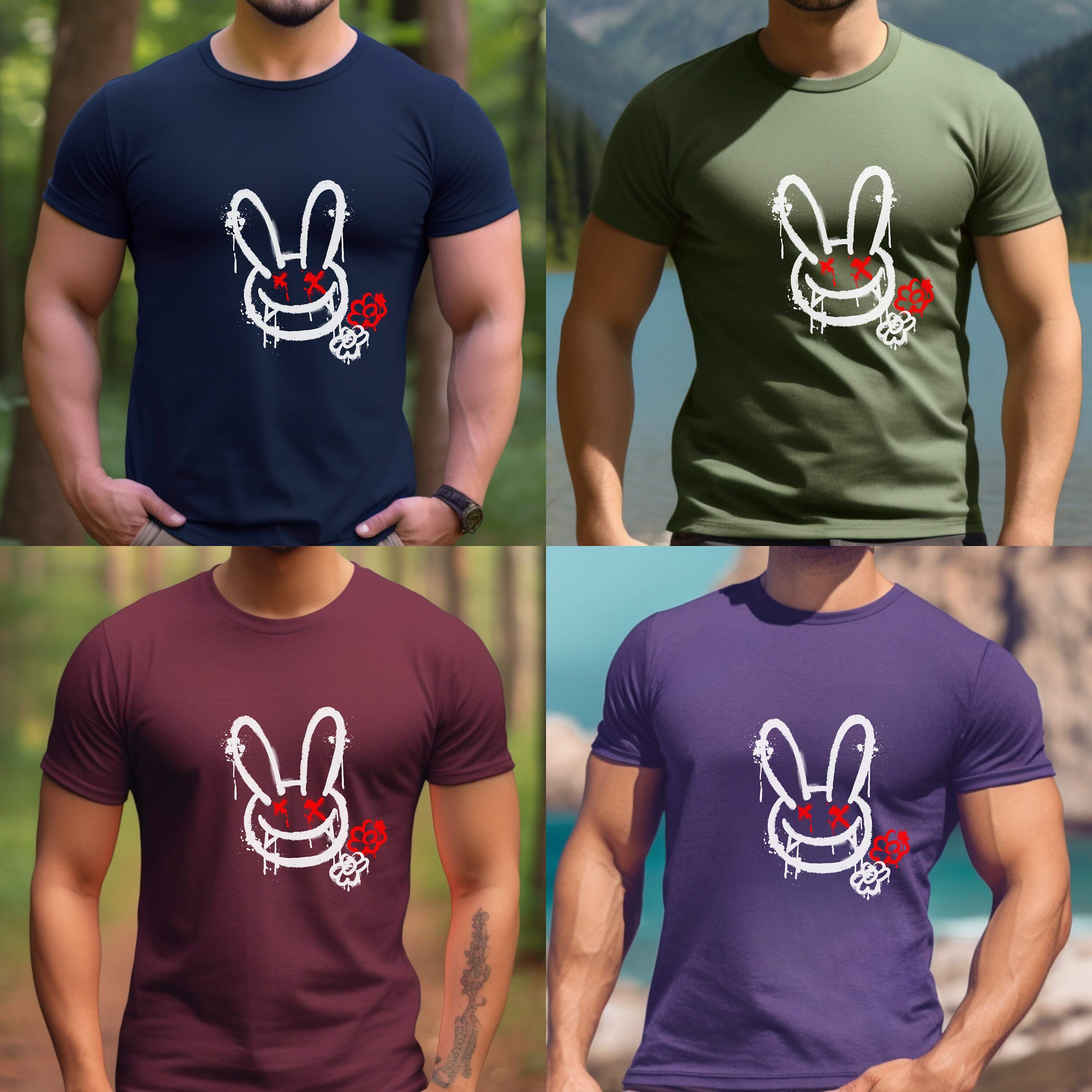 Bad Rabbit Halloween Shirt, Spray Paint Halloween Shirt, Rabbit Shirt ...