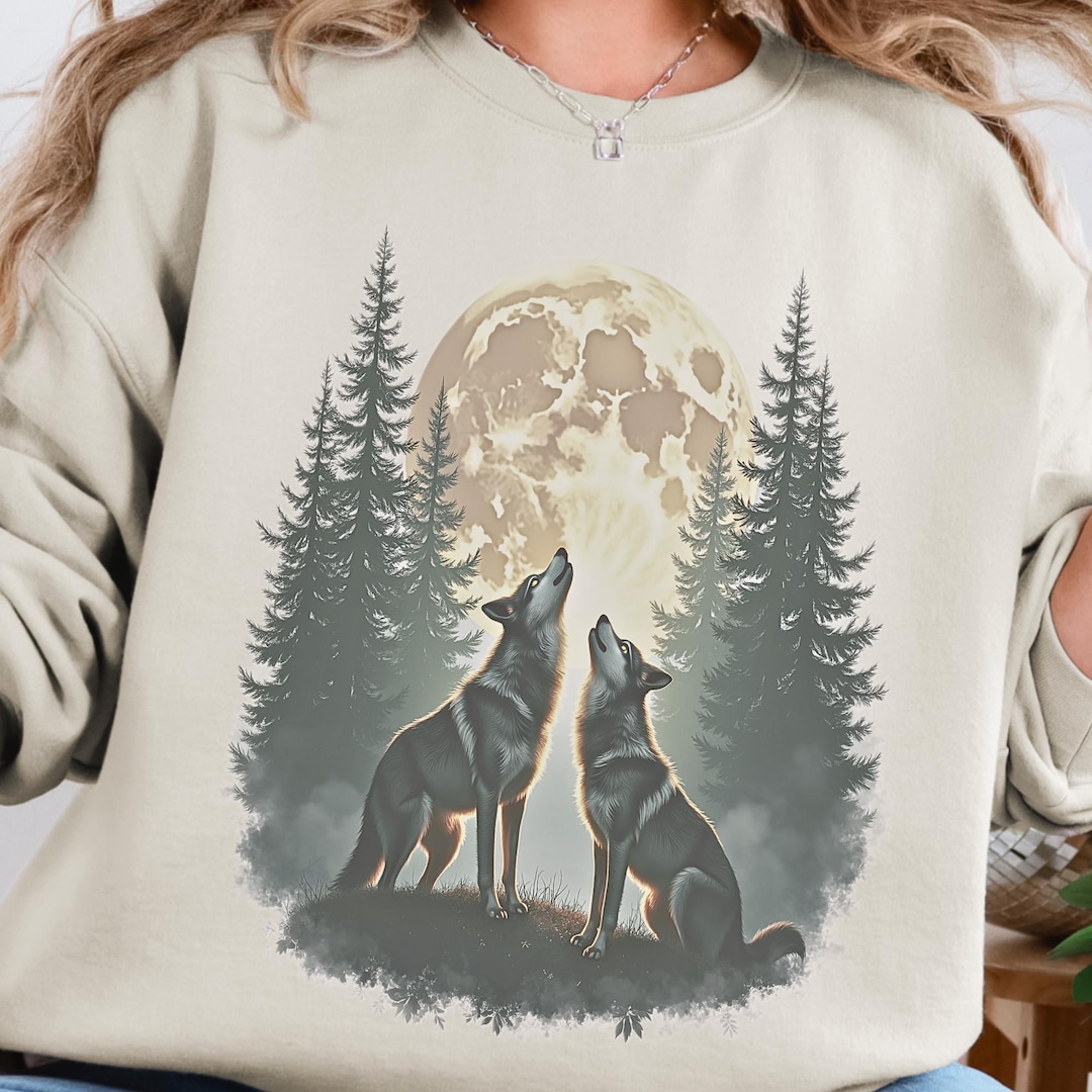 Retro Wolves Sweatshirt Gift, Vintage Wolf Lover Jumper, Nostalgic 90's ...