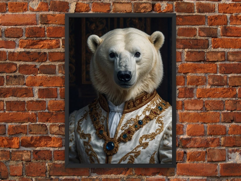 Majestic Renaissance Polar Bear Portrait, Renaissance Portrait Painting ...