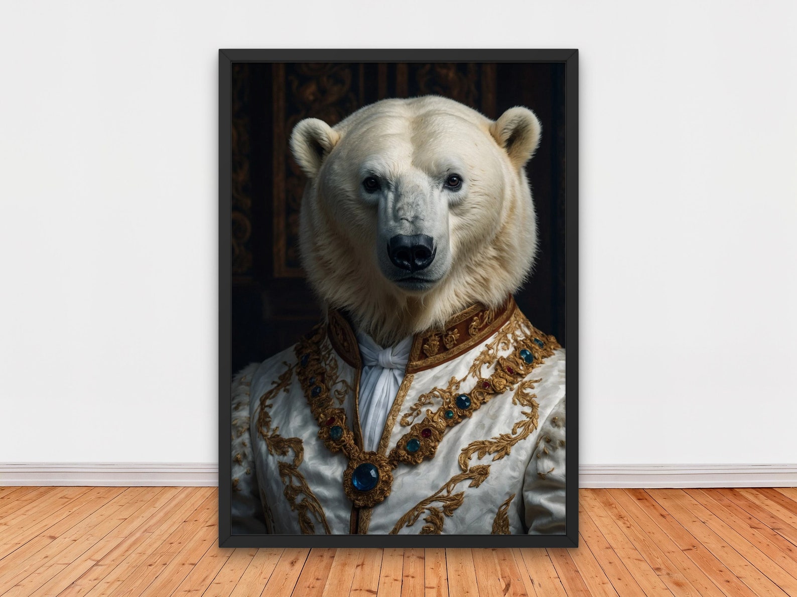 Majestic Renaissance Polar Bear Portrait, Renaissance Portrait Painting ...
