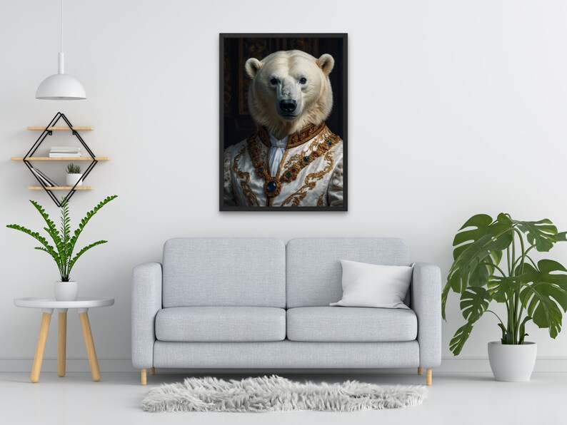 Majestic Renaissance Polar Bear Portrait, Renaissance Portrait Painting ...