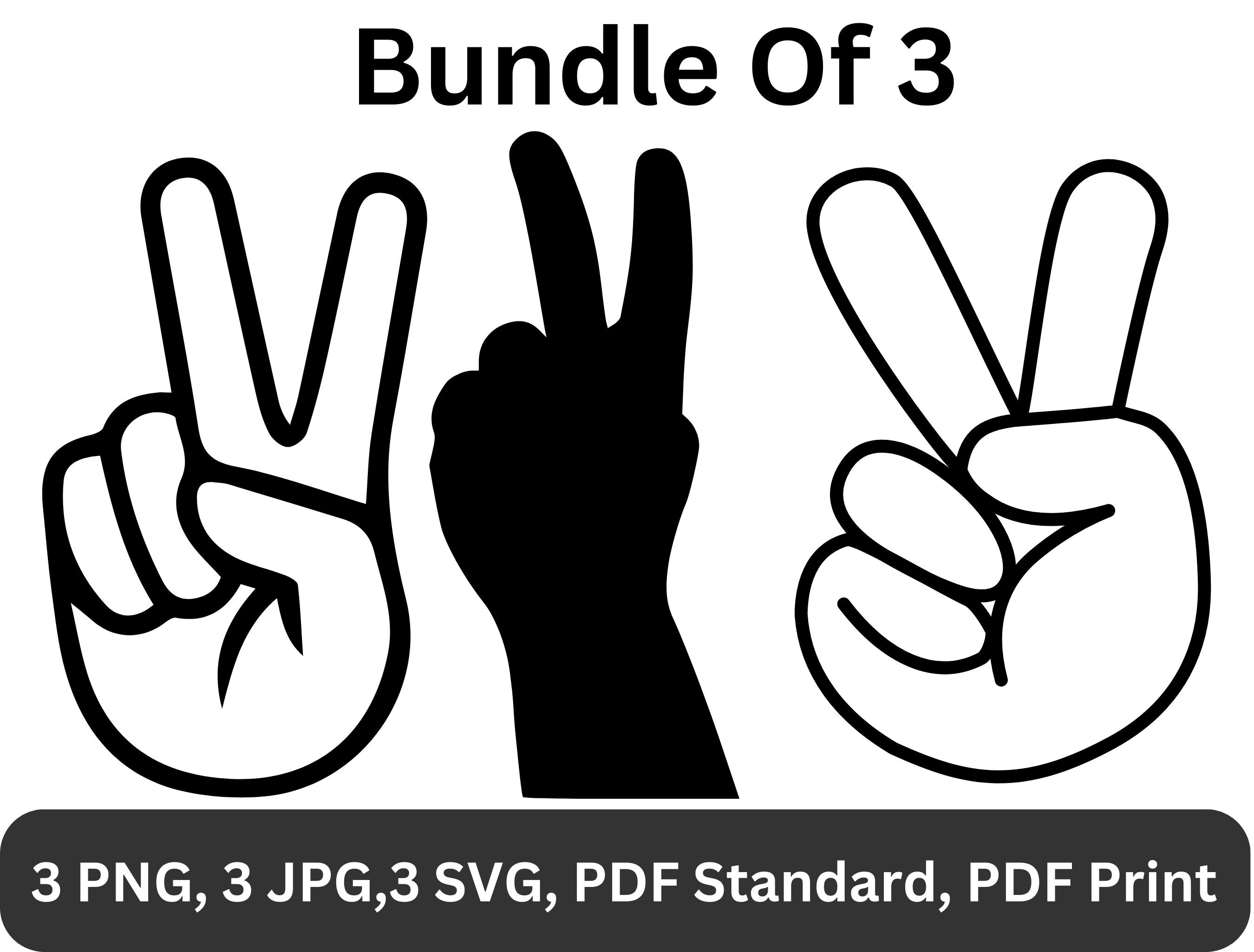 Hand Peace Sign Drawing