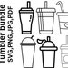 6 Tumbler Bundle SVG, Png,jpg Reusable Mug Icon, Cup Symbol Vector ...