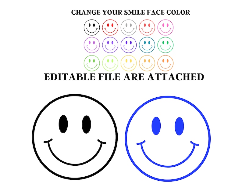 Smiley Face Digital Download SVG PNG JPG Smiley Face - Etsy Canada
