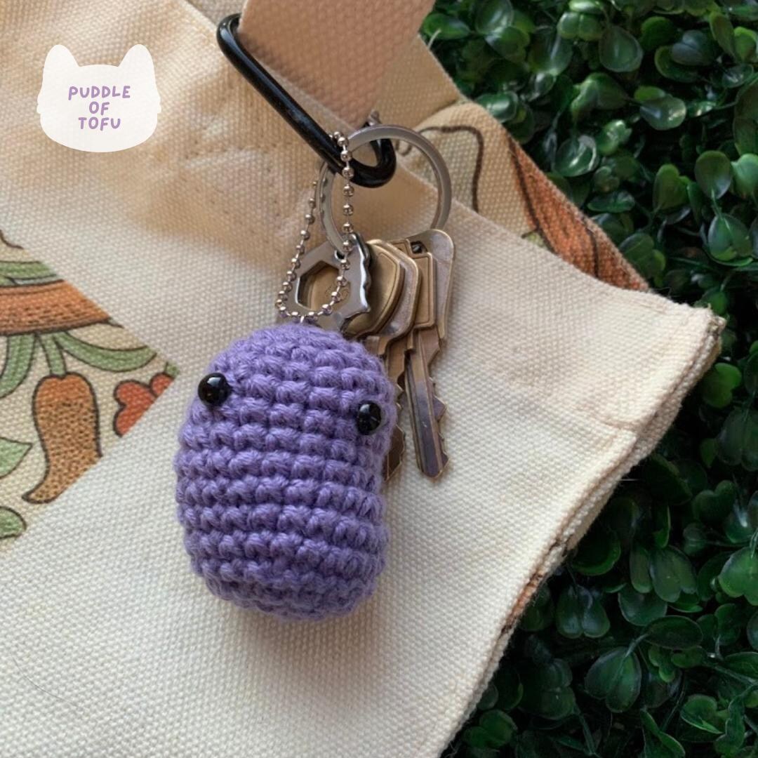 Crochet Jelly Bean Keychain Jelly Bean Keychain Gifts for Her Gifts for ...