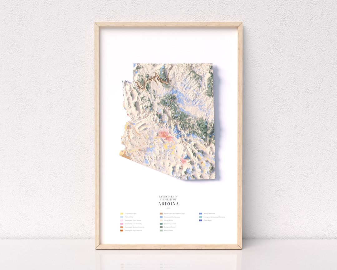 Map of Arizona Print Poster, Modern Arizona Wall Art Poster, Arizona ...