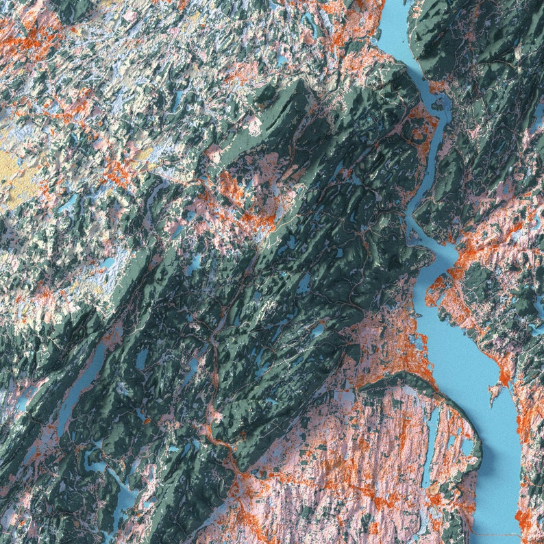 Map of New York Metropolitan Area Poster Colorful Modern Infographic ...