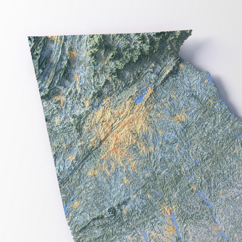 Map of Georgia Poster - Warm Colored Modern Infographic Land Cover ...