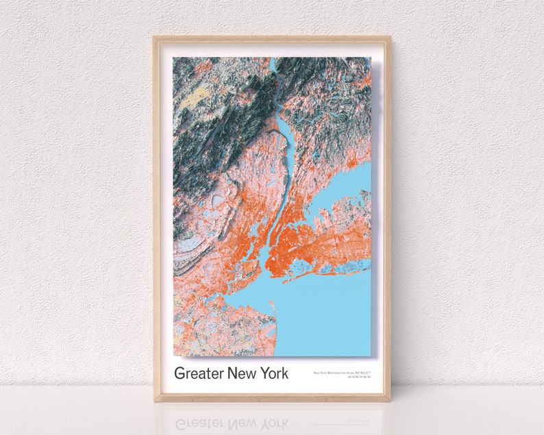 Map of New York Metropolitan Area Poster Colorful Modern Infographic ...