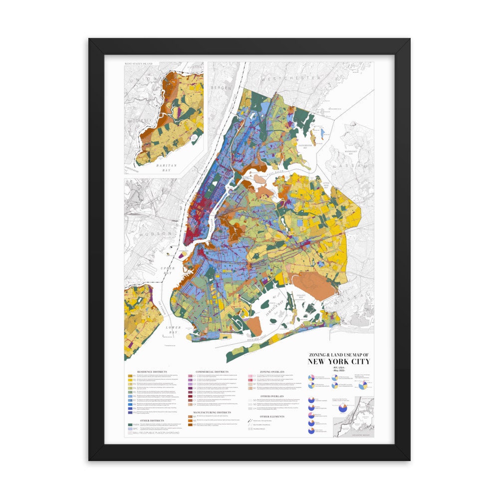 New York City Map Poster, Map of NYC Wall Art, New York City ...