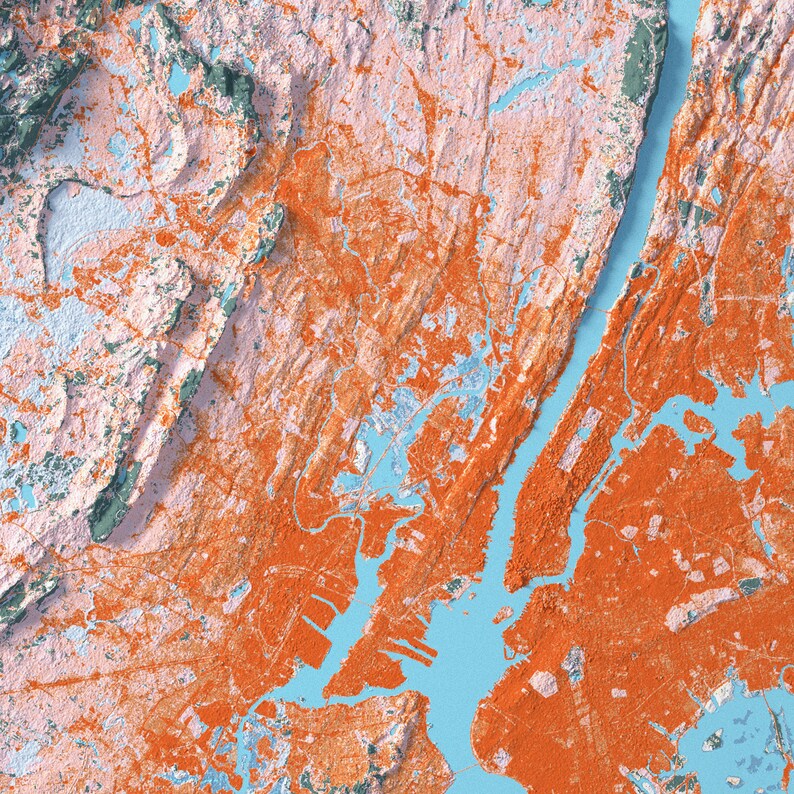 Map of New York Metropolitan Area Poster Colorful Modern Infographic ...