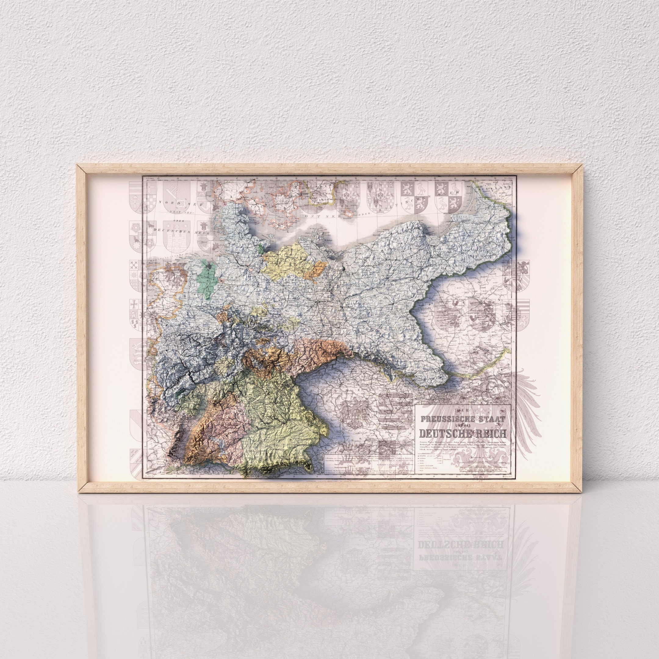 German Empire Map Poster, German History Wall Art, Vintage Germany ...