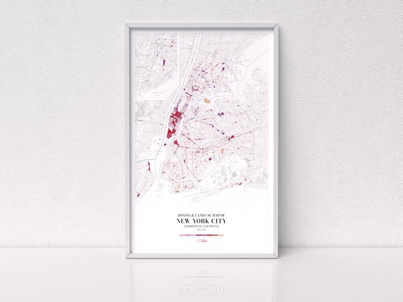 New York City Modern Infographic Commercial Districts Map - Etsy