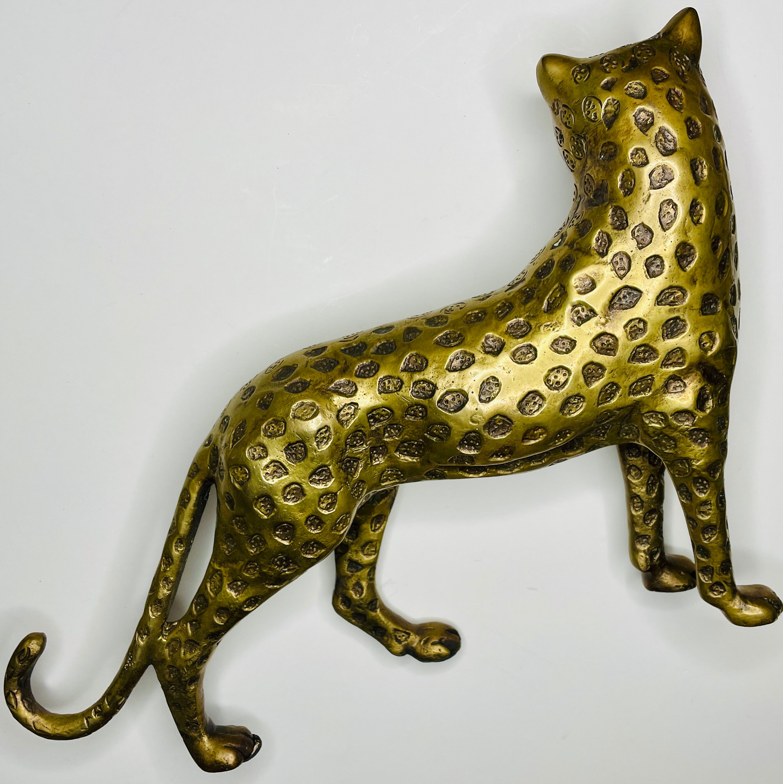 18kg Heavy Brass Copper Leopard Figurine Brass Cast Cheetah - Etsy
