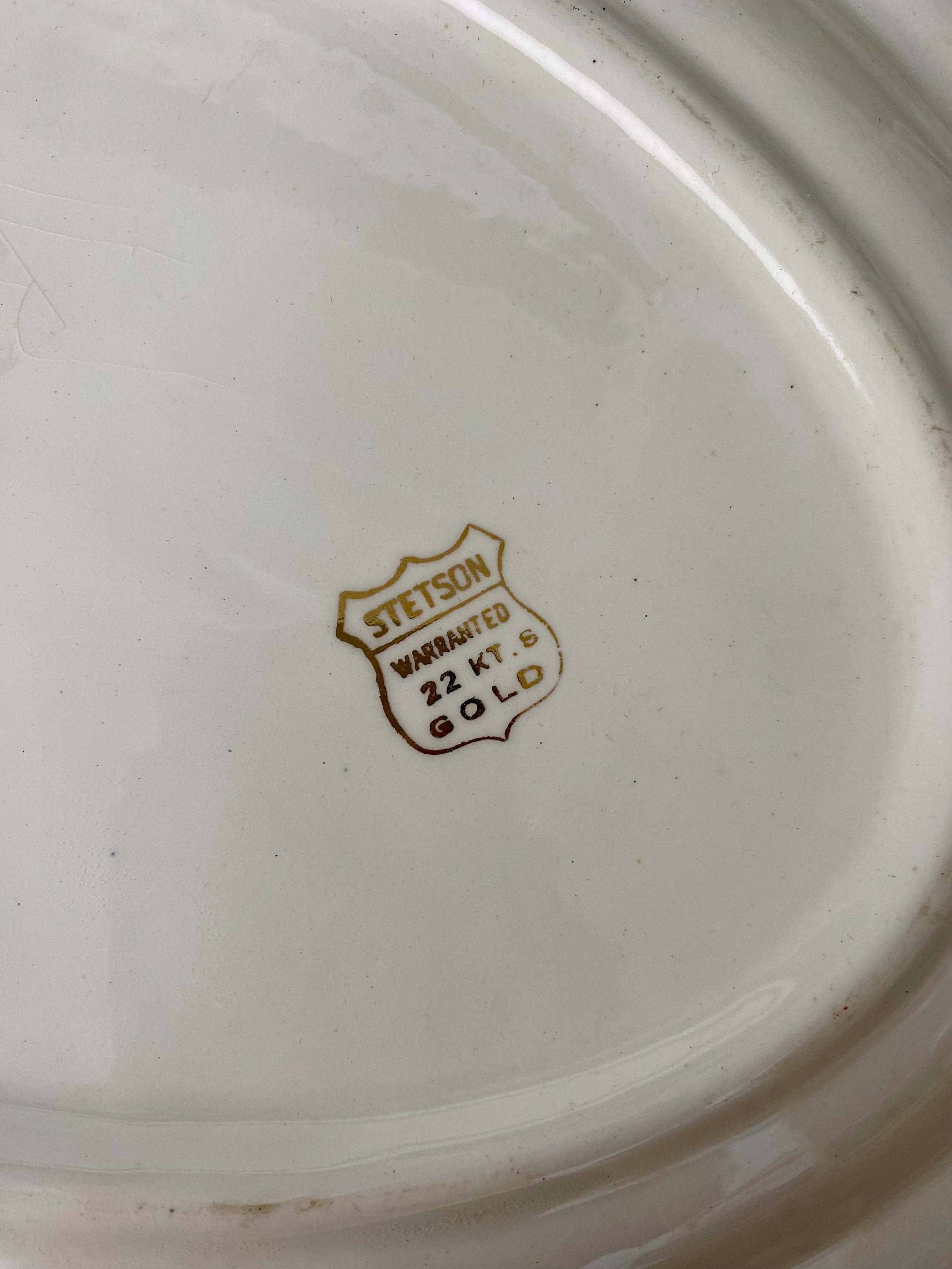 Vintage Stetson China 22kt.goldtrim Oval Platter With Colonial Scene - Etsy