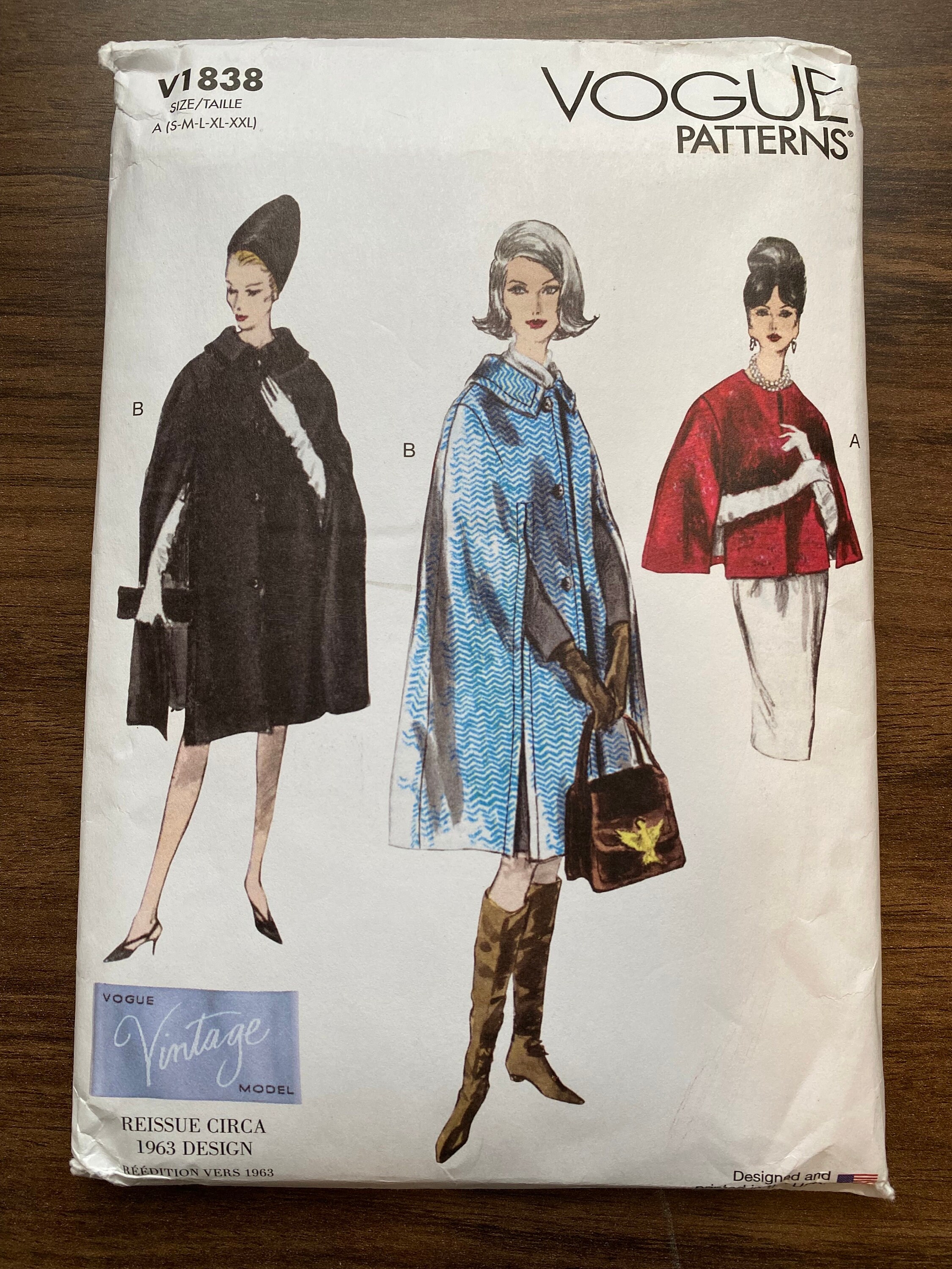 Vogue Patterns Reissue 1963 Design for Capes - Etsy
