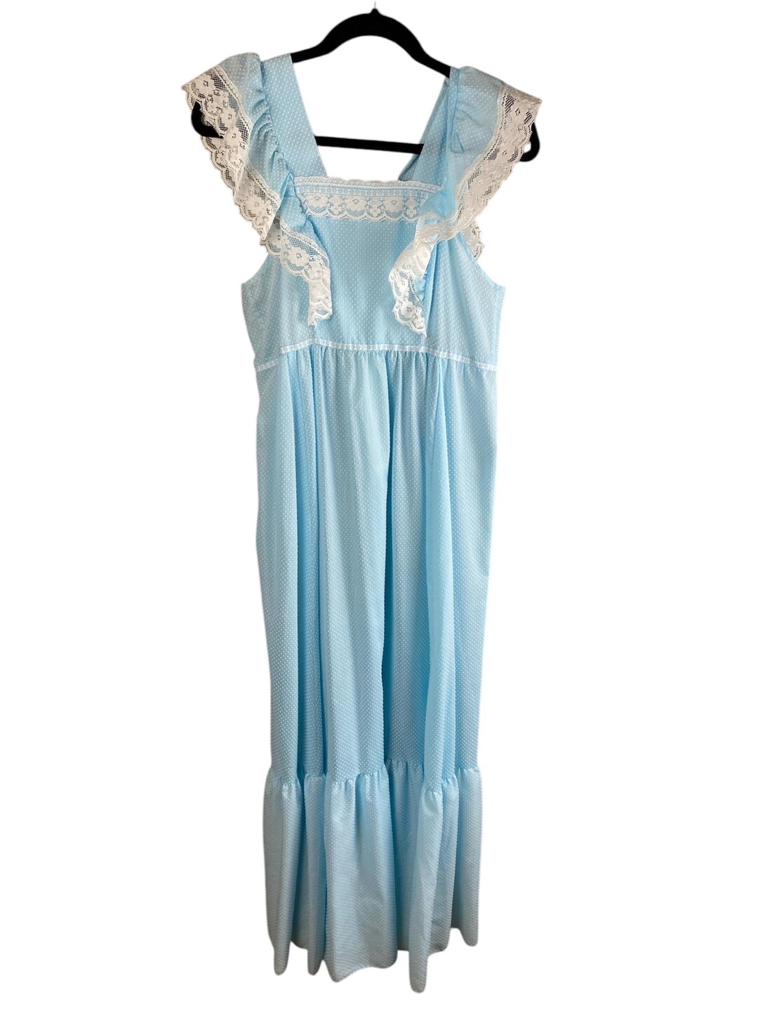 Vintage Boho Cottagecore Powder Blue Prairie Maxi Dress Size Small or ...