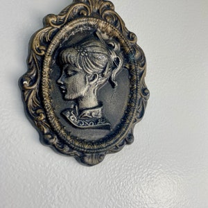 Vintage Plaster Cameo Molded Silhouette Profile of A Victorian or ...