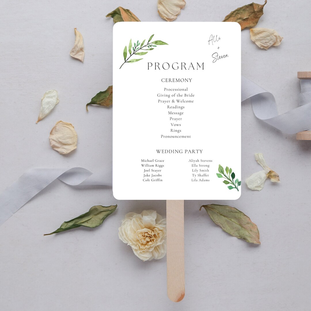 Wedding Program, Wedding Program Template, Digital Product, Wedding DIY ...