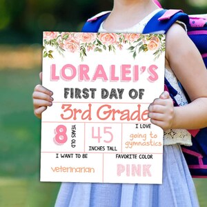 Editable First Day of School Sign, First Day of School Poster, Editable ...