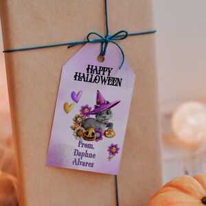 Editable Halloween Tag, Halloween Treat Tag, Halloween Cat Favor Tag ...