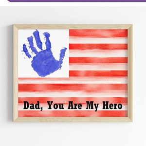 You Are My Hero Father's Day Handprint Art, Military, Soldier Gift ...
