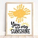 You Are My Sunshine Mother's Day Handprint Art, Mother's Day Gift, Gift ...