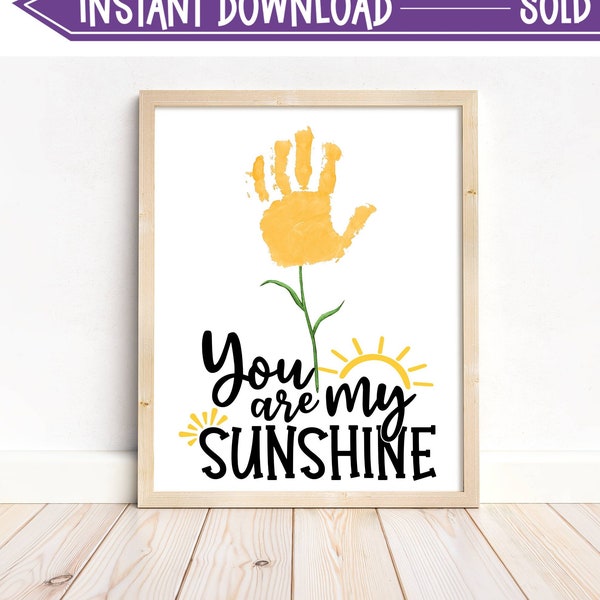 You Are My Sunshine Handprint - Etsy