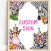 Printable Party Animals Leopard Print Custom Party Sign, Rainbow ...