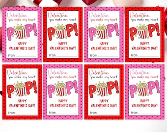 Popcorn Valentine Printable Instant Download - Etsy
