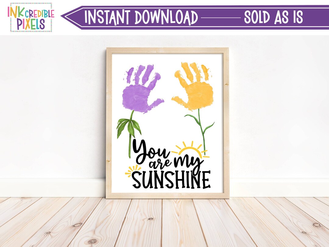 You Are My Sunshine Mother's Day Handprint Art, Mother's Day Gift, Gift ...